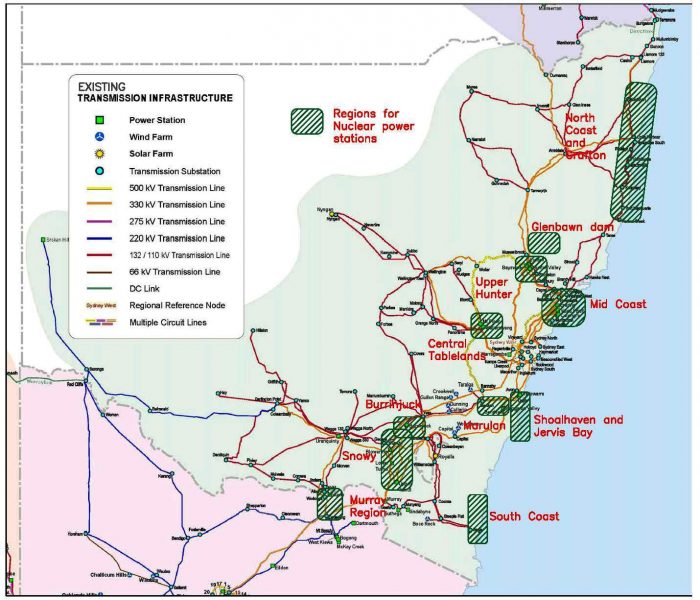 New South Wales Regions for nuclear power stations