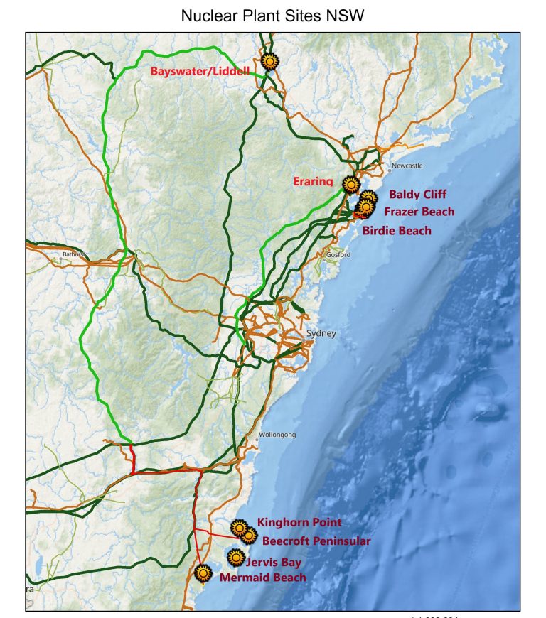New South Wales Locations for nuclear power plants